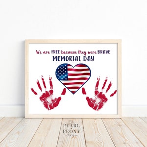 PRINTABLE Memorial Day Handprint Art Craft for Kids, Memorial Day ...