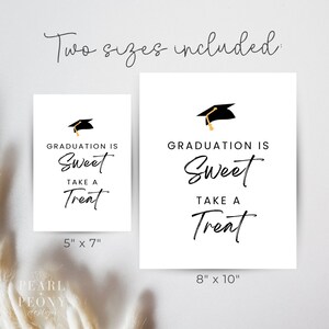 PRINTABLE Graduation Party Treat Table Sign, NON-EDITABLE Print and ...