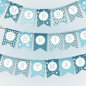 Merry Christmas Banner Garland PRINTABLE, Banner for Fireplace Mantle ...