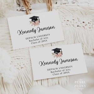 EDITABLE Graduation Name Card Insert Template, Grad Announcement Insert ...