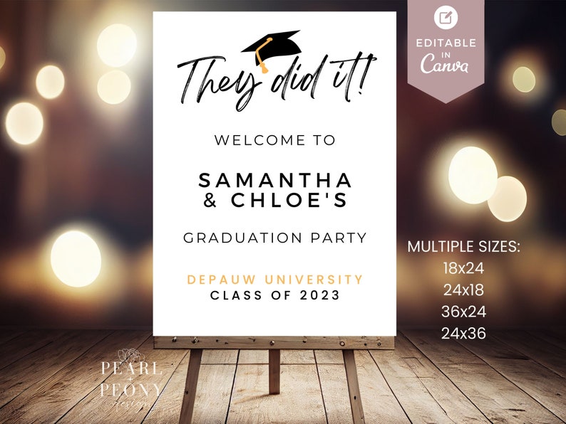 Dual Graduation Party Welcome Sign Template Graduation Party - Etsy