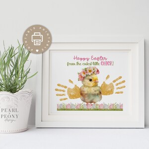 PRINTABLE Easter Handprint Art Craft for Kids, Chick Keepsake Art ...