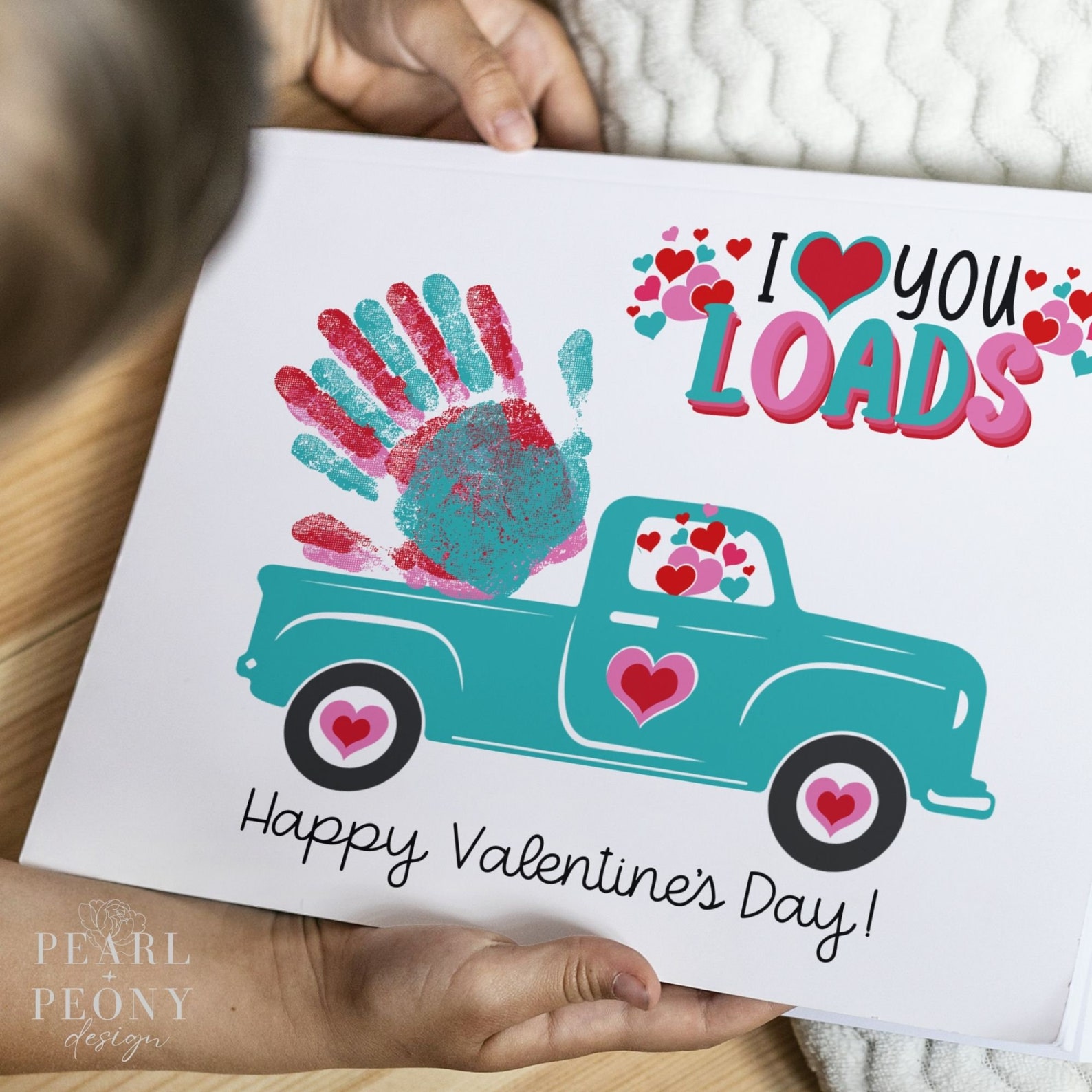 PRINTABLE Valentines Day Handprint Art Craft for Kids, Keepsake Art ...