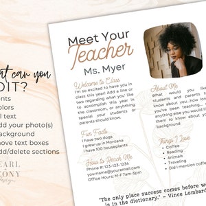 EDITABLE Meet the Teacher Template, Back to School Flyer, Teacher ...