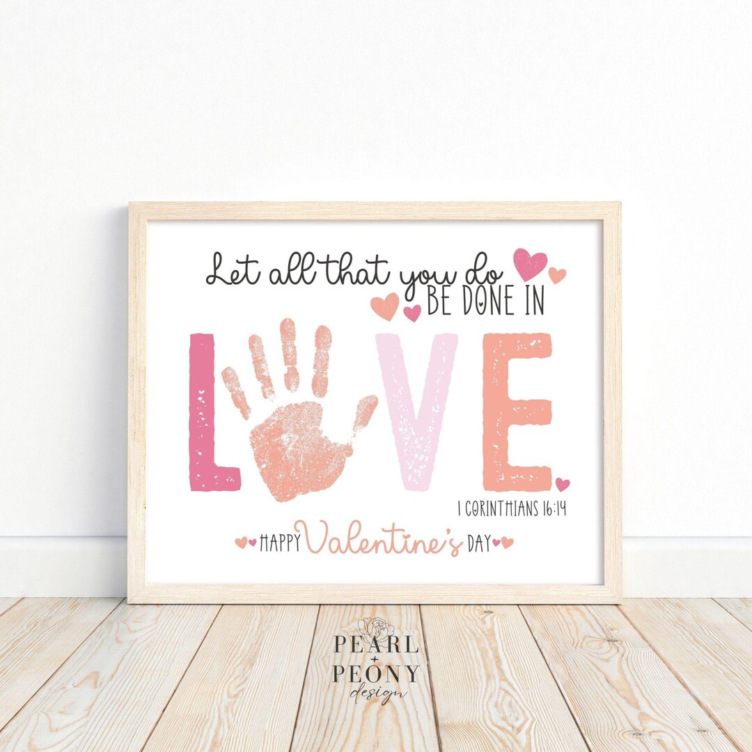 PRINTABLE Christian Valentines Day Handprint Art Craft Project, Toddler ...