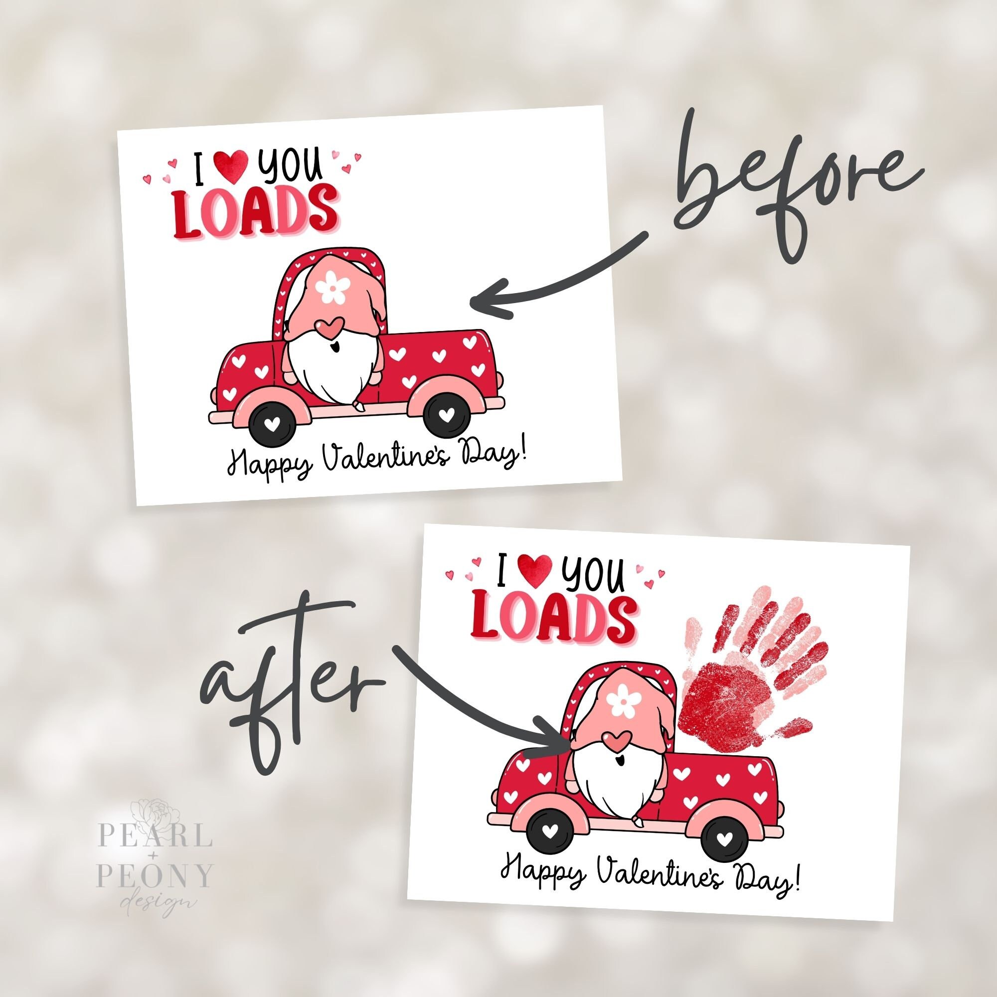 PRINTABLE Valentines Day Handprint Art Craft for Kids, Keepsake Art ...