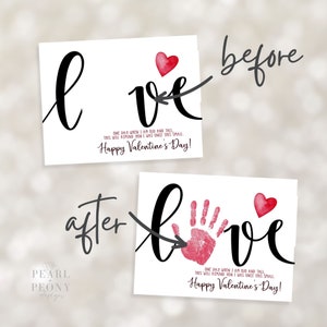 PRINTABLE Valentines Day Handprint Art Craft for Kids, Keepsake Art ...