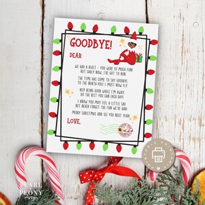 PRINTABLE Christmas Goodbye Letter, Black Elf Farewell Letter, Goodbye ...