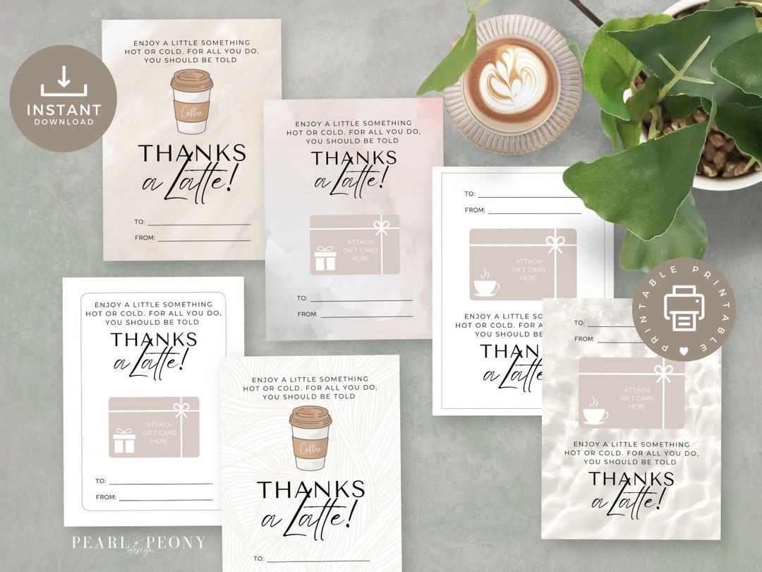 PRINTABLE Teacher Appreciation Coffee Gift Card Holder, Thank You Gift ...