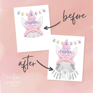 PRINTABLE Easter Handprint Art Craft for Kids, Gnome Keepsake Art ...