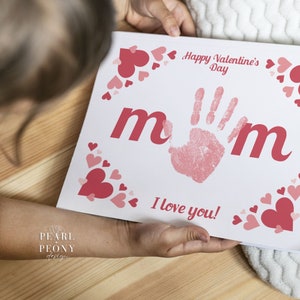 PRINTABLE Valentines Day Handprint Art Craft for Kids, Keepsake Art ...