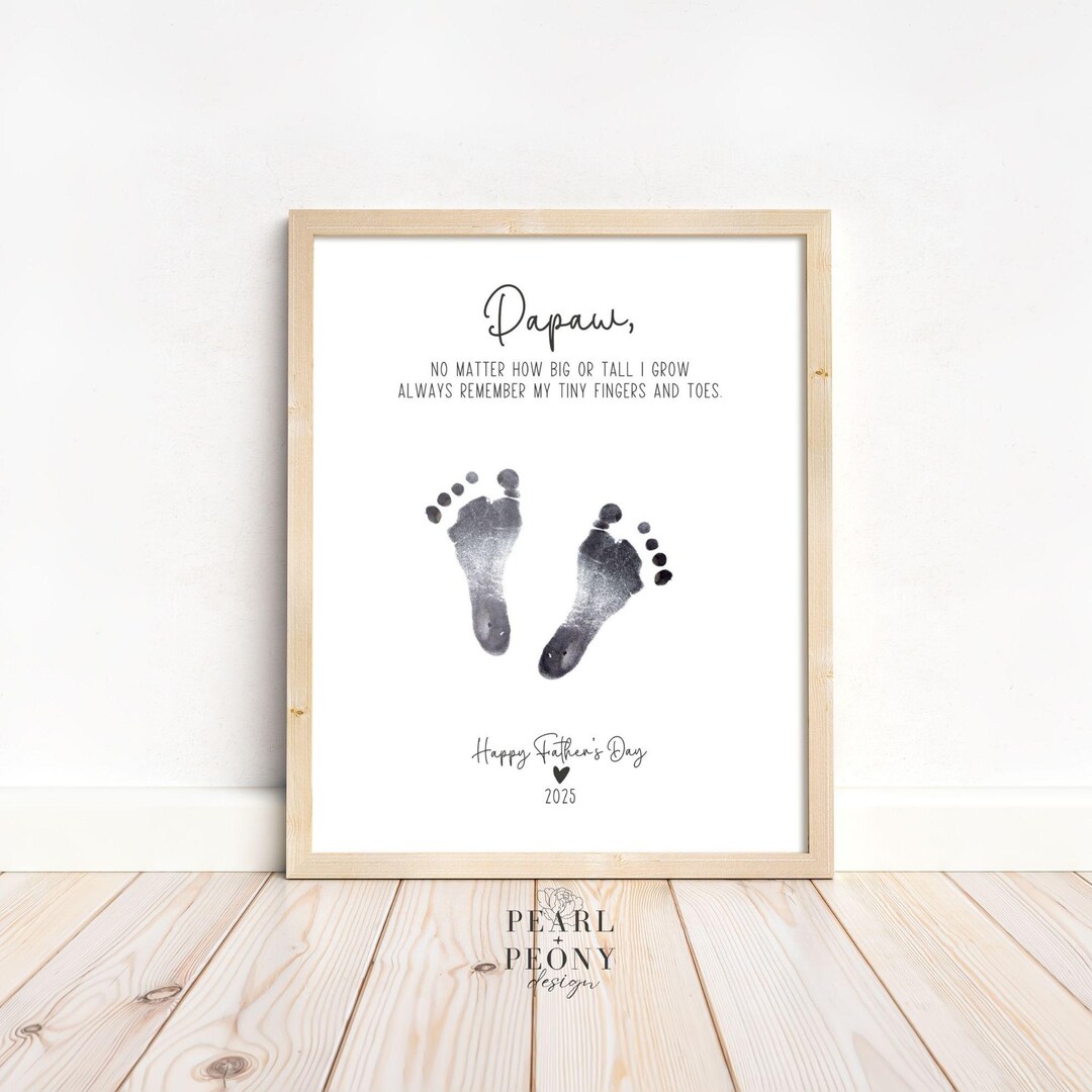 PRINTABLE Papaw Fathers Day Handprint Footprint Art Craft, Baby ...