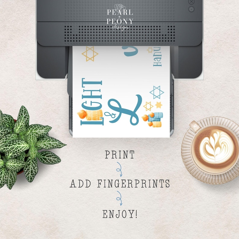 PRINTABLE Hanukkah Handprint Art Craft, DIY Light & Love Holiday Card ...
