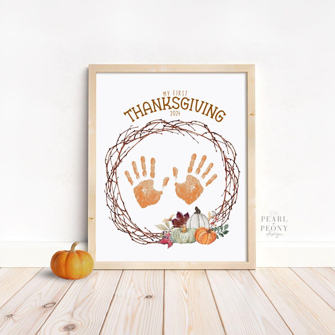 PRINTABLE Baby First Thanksgiving Handprint Art Keepsake 2024, DIY ...