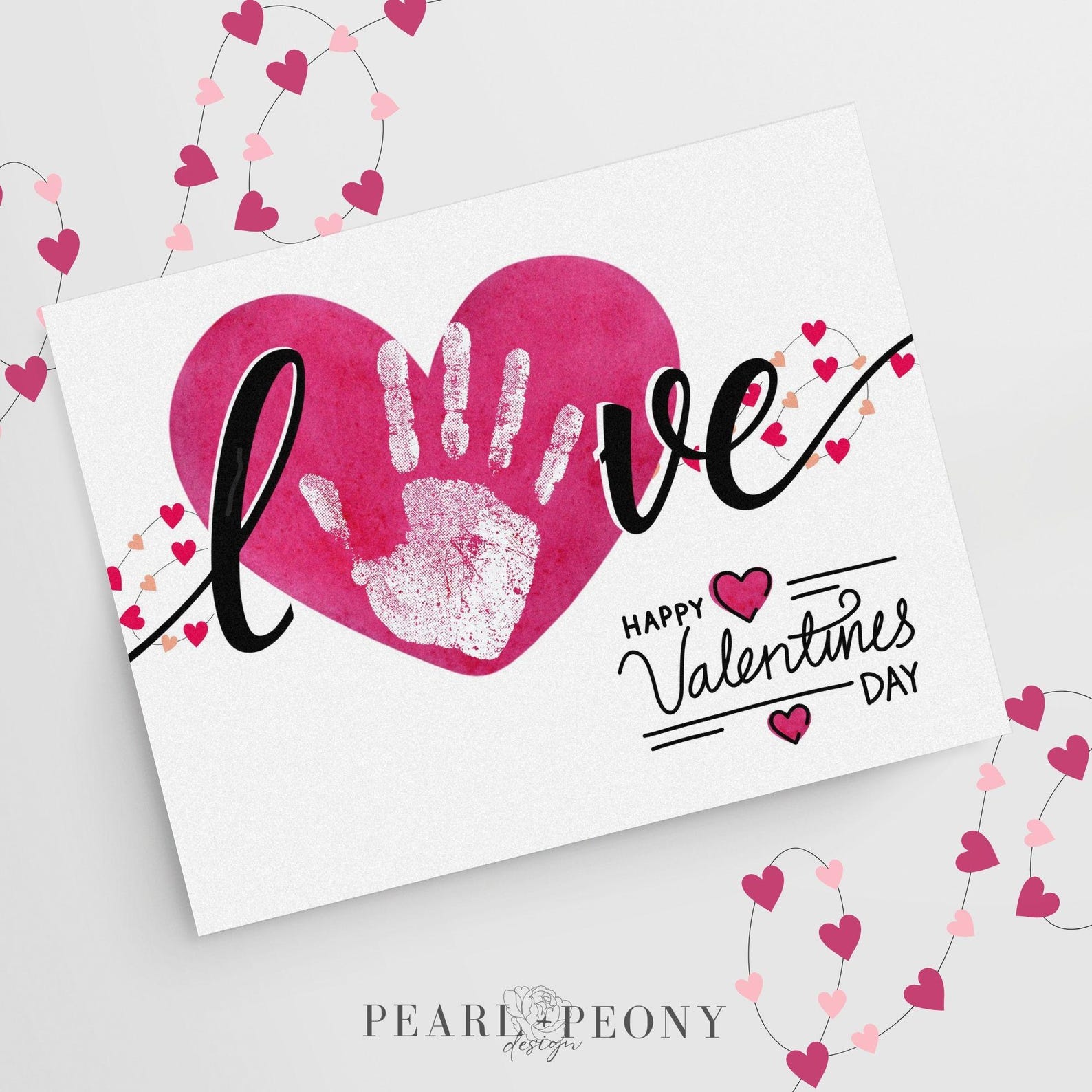 PRINTABLE Valentines Day Handprint Art Craft Project, Keepsake Art ...