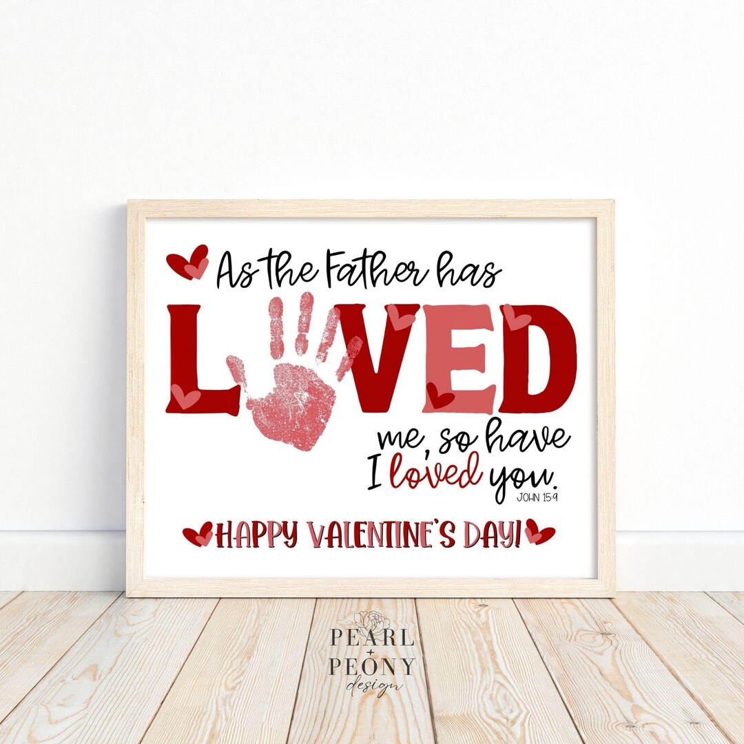 PRINTABLE Christian Valentines Day Handprint Art Craft Project, Toddler ...