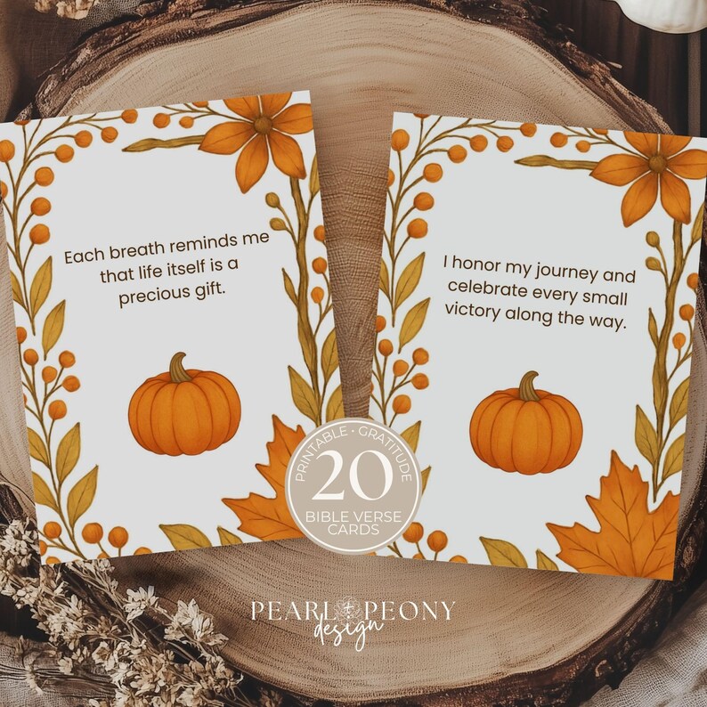 PRINTABLE Thanksgiving Gratitude Affirmation Cards, Fall Mindfulness ...