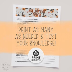 PRINTABLE Halloween Trivia Game Bundle for Kids & Adults, Fun Holiday ...
