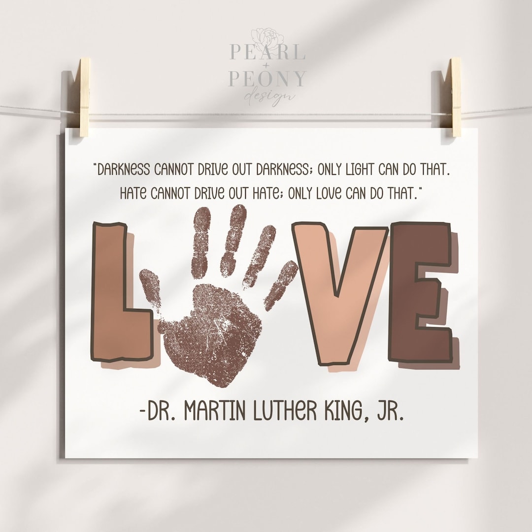 PRINTABLE MLK Day Handprint Art Craft for Kids, Black History Month ...