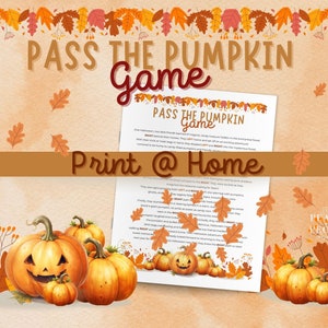 PRINTABLE Pass the Pumpkin Halloween Game, Left Right Game, Halloween ...