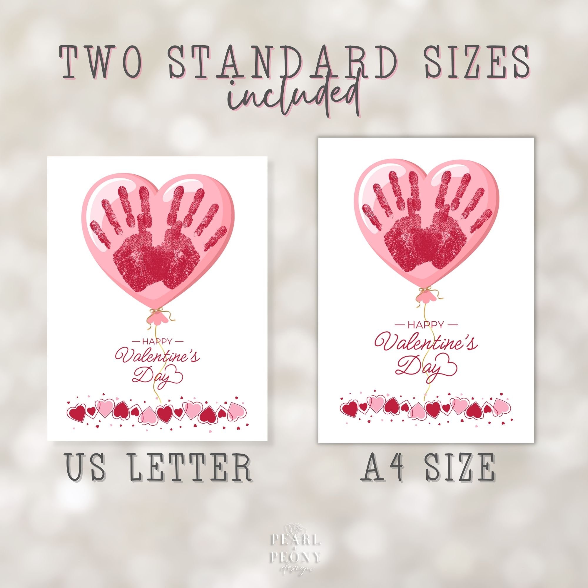PRINTABLE Valentines Day Handprint Art Craft for Kids, Keepsake Art ...