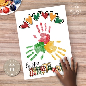 PRINTABLE Juneteenth Handprint Art Craft for Kids, Freedom Day Keepsake ...