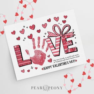PRINTABLE Valentines Day Handprint Art Craft Project, Keepsake Art ...