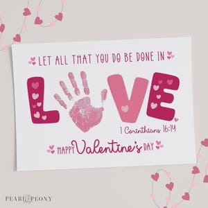 PRINTABLE Christian Valentines Day Handprint Art Craft Project, Toddler ...