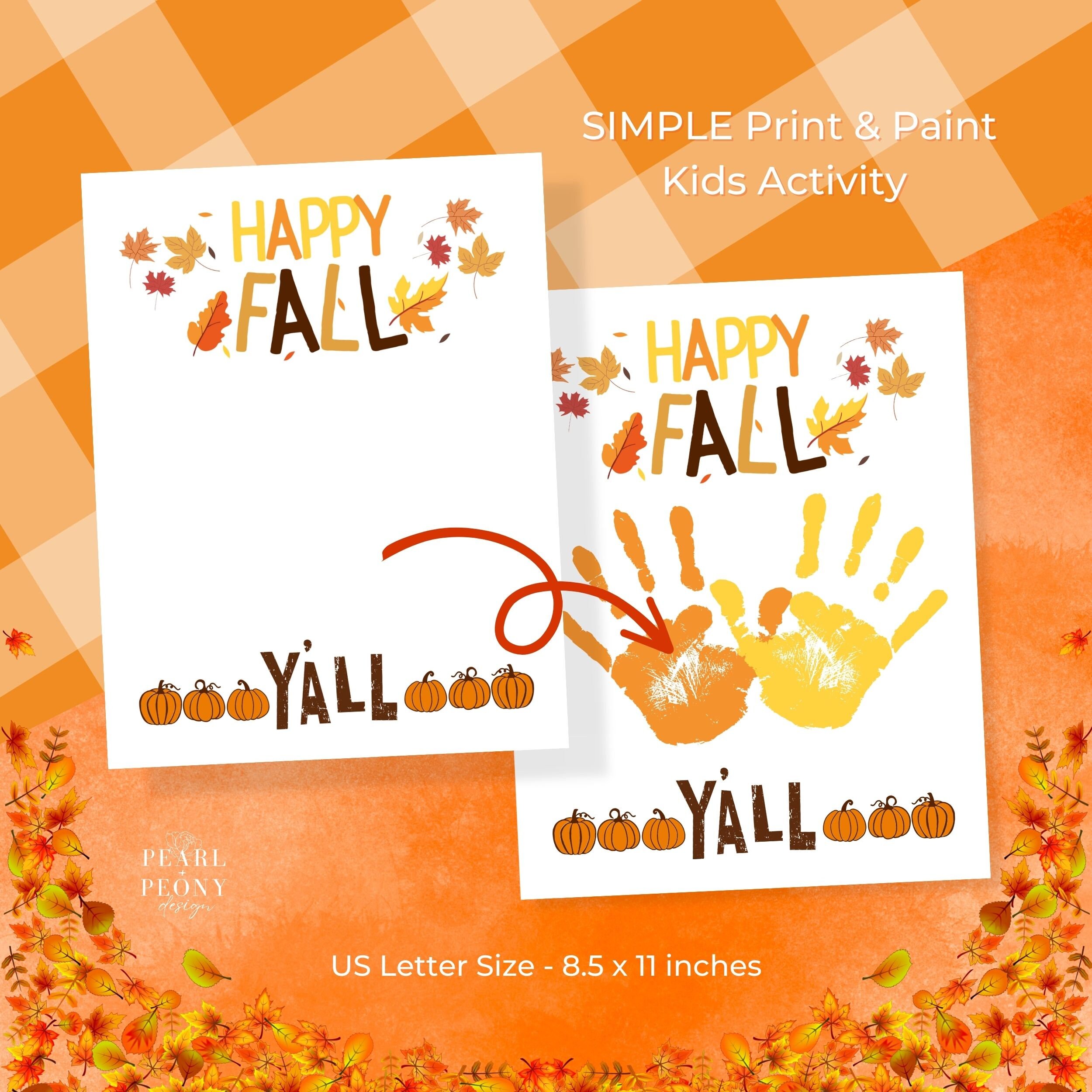 PRINTABLE Fall Handprint Art, Thanksgiving Fall Art Craft, Preschool ...