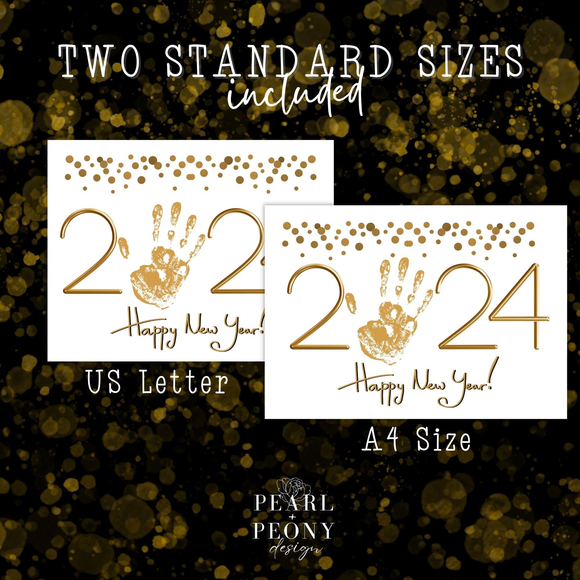 PRINTABLE Happy New Year Handprint Art Craft for Kids, Keepsake Art ...