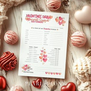 PRINTABLE Valentines Day Secret Cupid Questionnaire for Co-workers ...