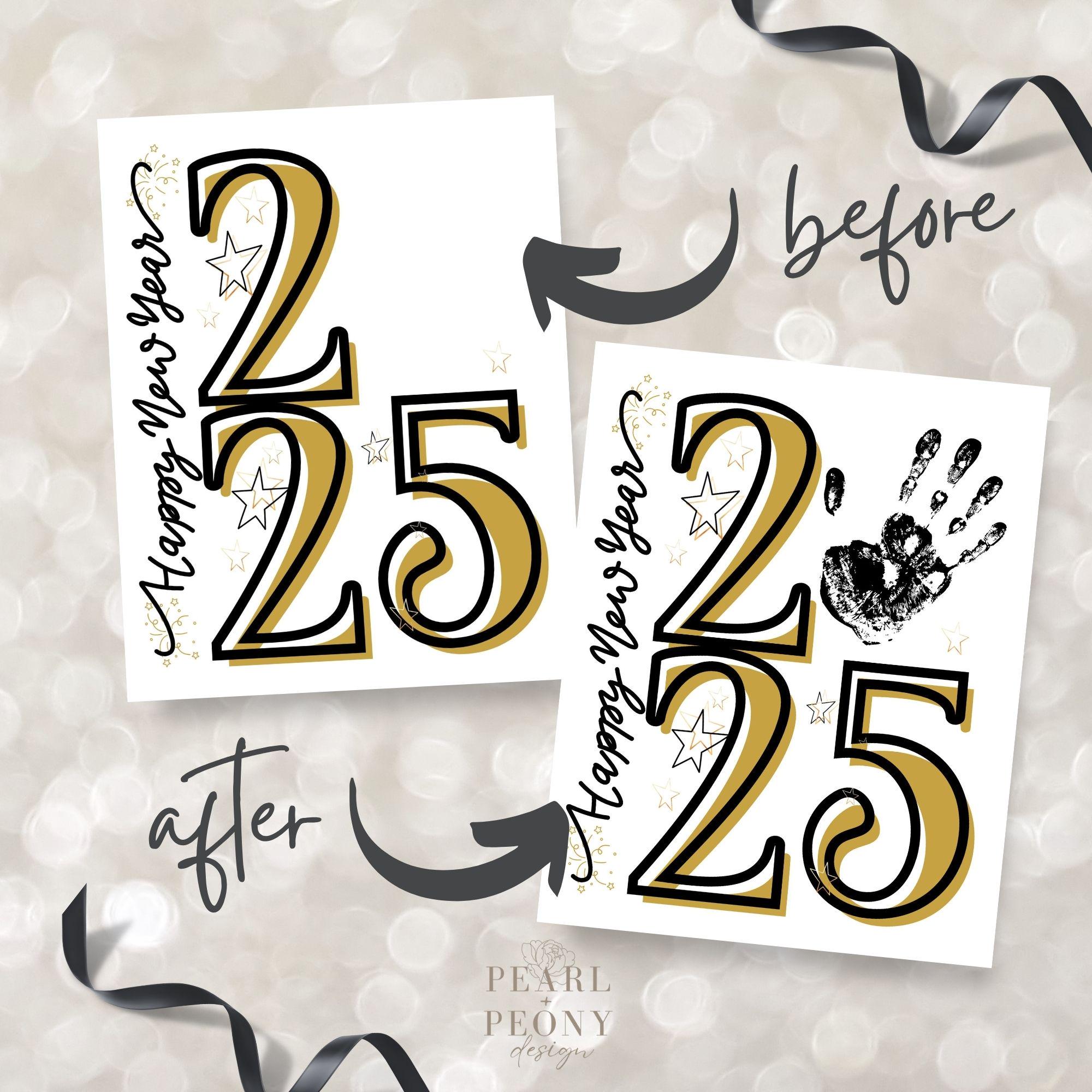 PRINTABLE Happy New Year Handprint Art Craft for Kids, Keepsake Art ...