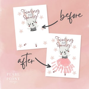 PRINTABLE Easter Spring Handprint Art Craft for Kids, Bunny Ballerina ...