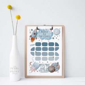 PRINTABLE Space Rocket Reward Chart, Kids Chore Chart, Routine Sticker ...