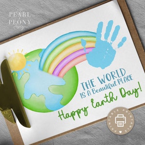 PRINTABLE Earth Day Handprint Art Craft for Kids, Keepsake Art, Toddler ...