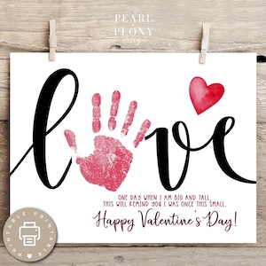 PRINTABLE Valentines Day Handprint Art Craft for Kids, Keepsake Art ...