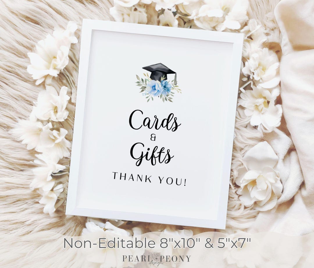 PRINTABLE Graduation Party Gift Table Sign, NON-EDITABLE Print and ...
