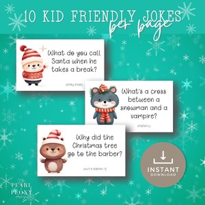 PRINTABLE Christmas Cracker Jokes for Kids, Christmas Lunchbox Notes ...