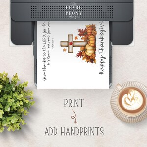 PRINTABLE Christian Thanksgiving Handprint Art Craft, Bible Verse Fall ...