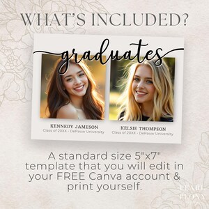 EDITABLE Dual Graduation Party Invitation TEMPLATE, Joint Twins ...