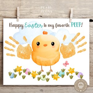 PRINTABLE Easter Handprint Art Craft for Kids, Chick Keepsake Art ...