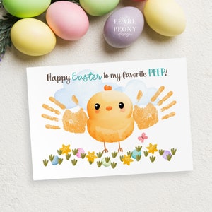 PRINTABLE Easter Handprint Art Craft for Kids, Chick Keepsake Art ...