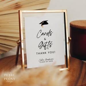 Graduation Party Cards & Gifts Table Sign Template | Printable ...