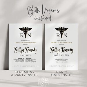 EDITABLE Nursing School Graduation Invitation Template | Printable ...