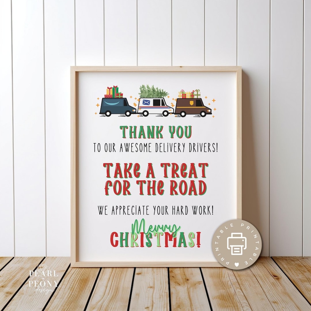 PRINTABLE Delivery Driver Snack Sign, Please Take a Treat Thank You ...