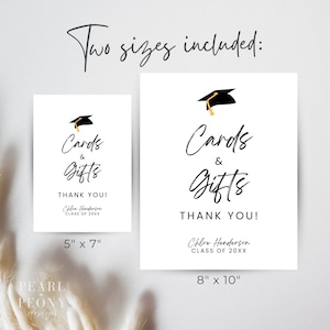 Graduation Party Cards & Gifts Table Sign Template | Printable ...