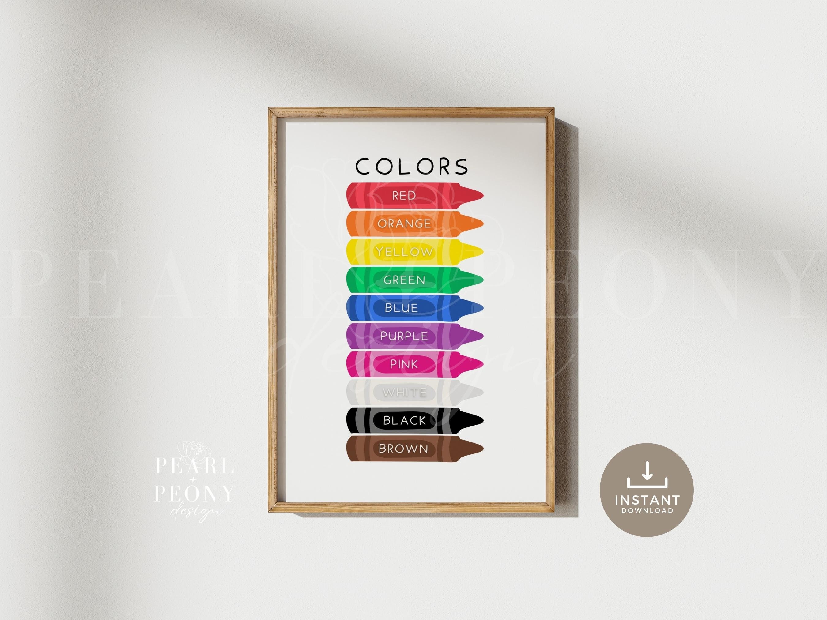 PRINTABLE Preschool Learning Colors Poster Homeschool - Etsy