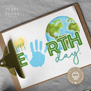 PRINTABLE Earth Day Handprint Art Craft for Kids, Keepsake Art, Toddler ...