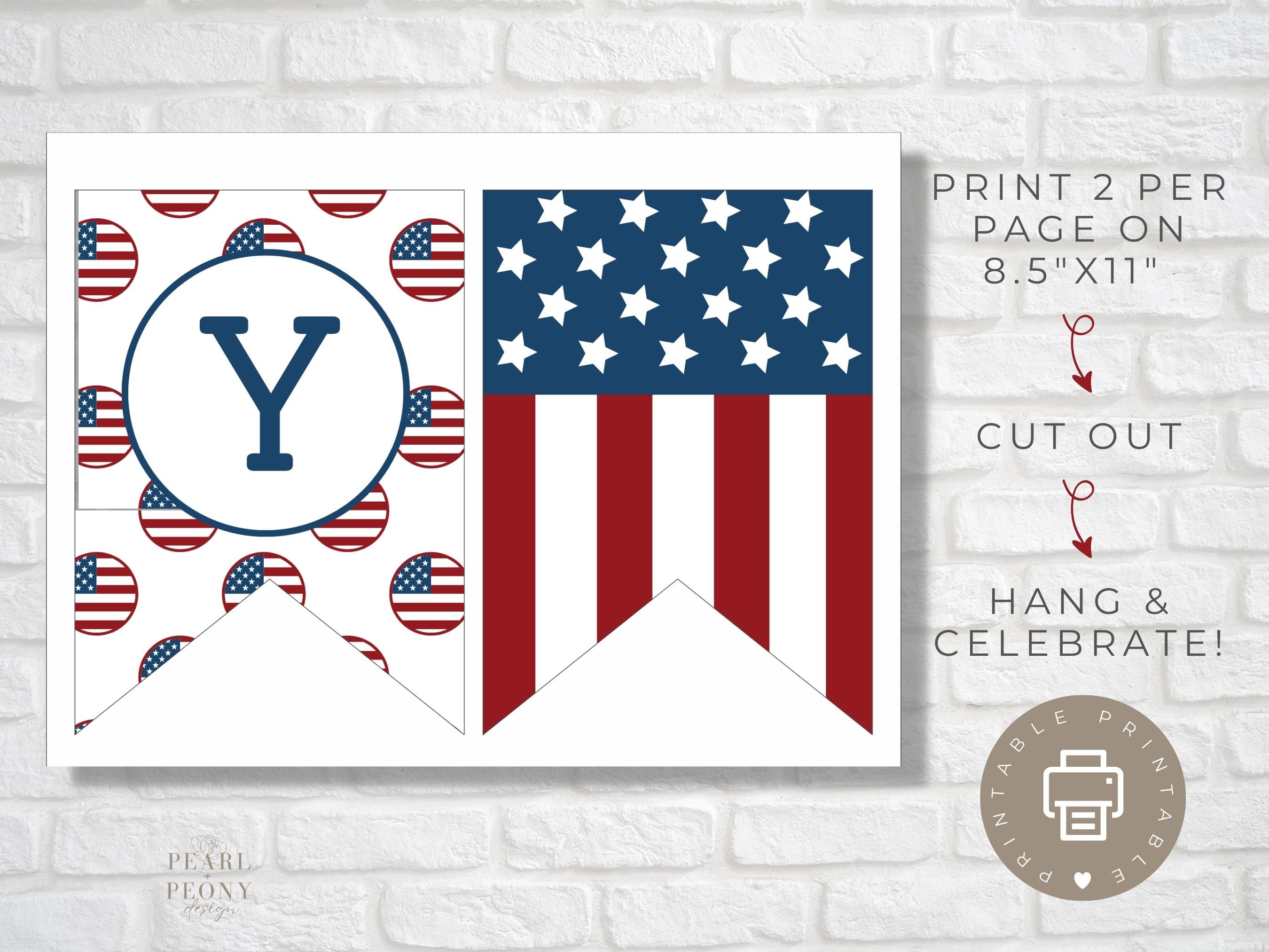 PRINTABLE 4th of July Banner, Independence Day Decor, Stars and Stripes ...