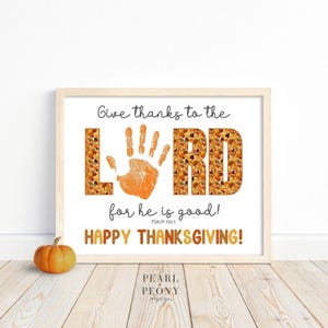 PRINTABLE Christian Thanksgiving Handprint Art Craft, Bible Verse Fall ...